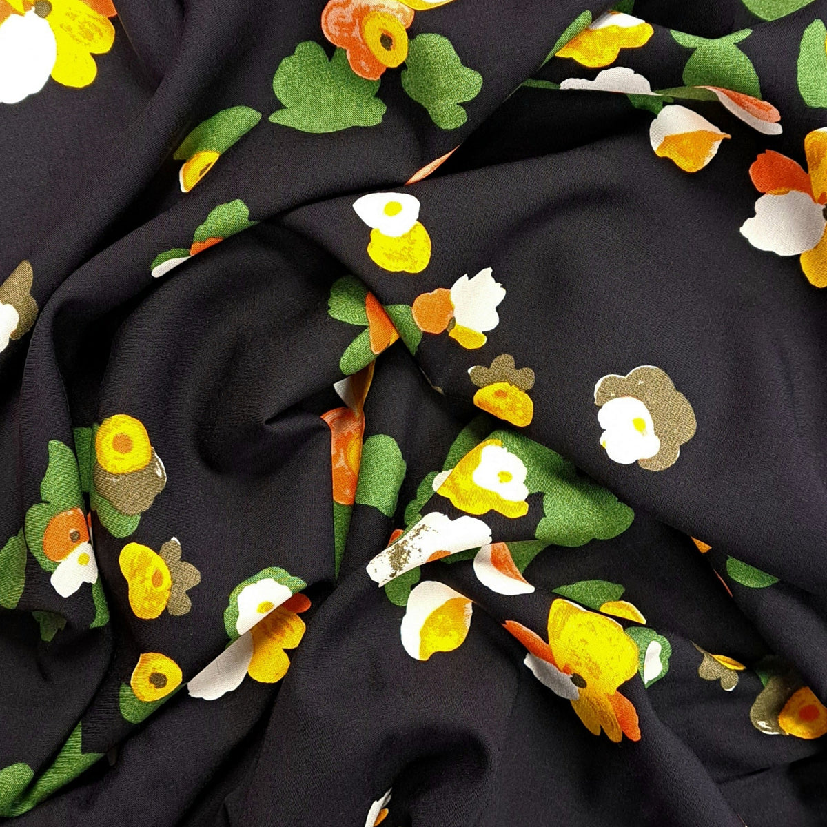 Viscose Black Multi Floral Print | Fabric Focus Edinburgh – FabricFocus